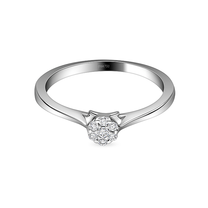 Diamond Ring Illusion Round CWF3055 | Passion Jewelry